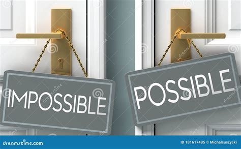 possible or impossible as a choice in life pictured as words