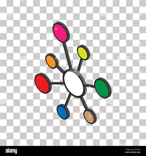 Hub Isometric Network Icon Connect Structure Vector Symbol Isolated