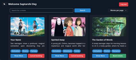 saptarshi dey on linkedin moviebookingsystem react flask jwt chakraui tailwindcss