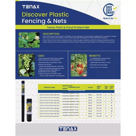 Tenax 34 In X 34 In Mesh 7 Ft X 100 Ft Black Plant And Pond Net