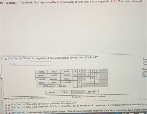 Solved Problem 4 The Electric Force Experienced By A