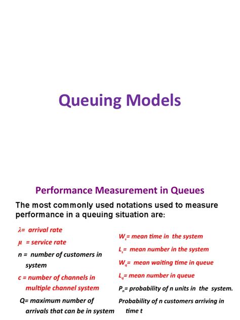 queuing models pdf mathematics mathematical and quantitative