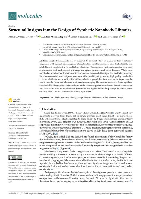 Pdf Structural Insights Into The Design Of Synthetic Nanobody Libraries