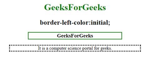 CSS Border Left Color Property GeeksforGeeks
