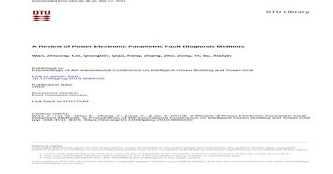 Pdf A Review Of Power Electronic Parametric Fault Diagnosis · A Review Of Power Electronic