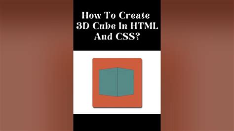 How To Create 3d Cube In Html And Css Youtube