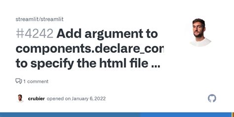 Add Argument To Components Declare Component To Specify The Html File