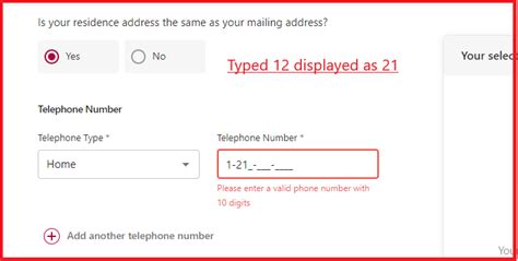 with format 1 typed numbers 1 and 0 appear with