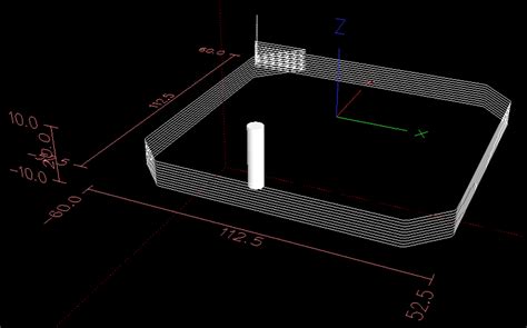rectangle with chamfer radius and z step down linuxcnc