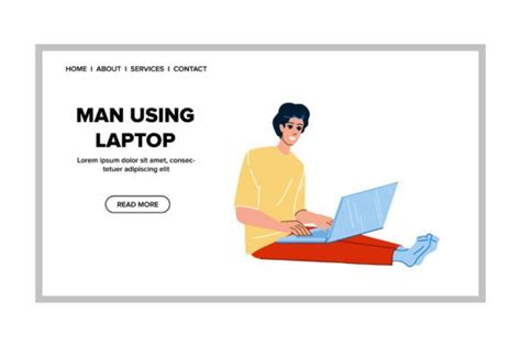 Man Using Laptop Vector Graphic By Sevvectors Creative Fabrica