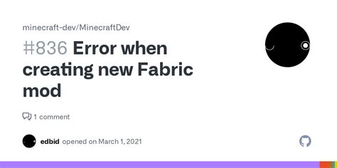 Error When Creating New Fabric Mod Issue Minecraft Dev Minecraftdev Github