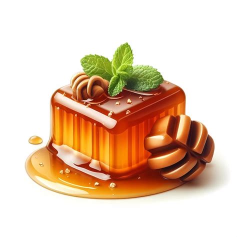 Premium Photo Honey Caramel On Isolated White Background