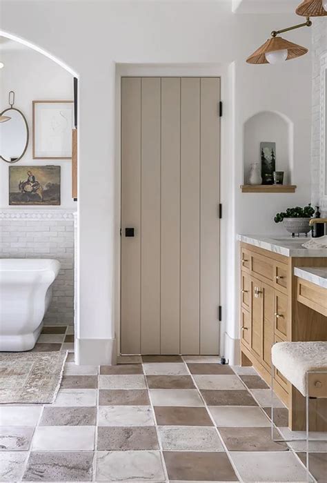 Checkered Floor Bathroom