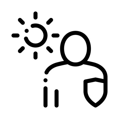 Sun Protected Man Icon Vector Outline Illustration 17430501 Vector Art At Vecteezy