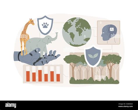 Ai Enhanced Conservation Efforts Abstract Concept Vector Illustration