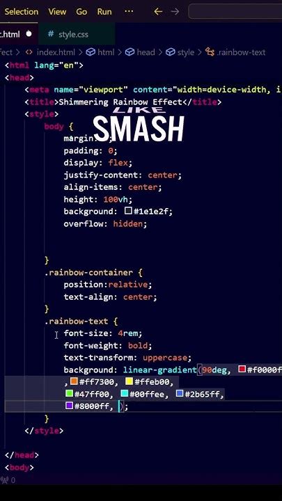 css shimmering rainbow wave effect shortsfeed html css