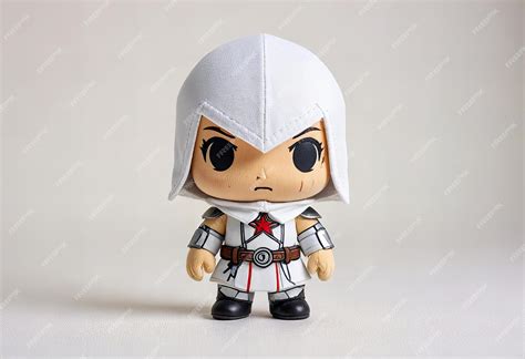 Featuring Minimalist Chibi Templar Character Design Full Body Isolated On White Background