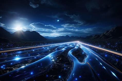 Premium Photo Light Data Tranfer Artificial Intelligence Network