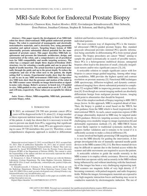 Pdf Mri Safe Robot For Endorectal Prostate Biopsy Dokumen Tips