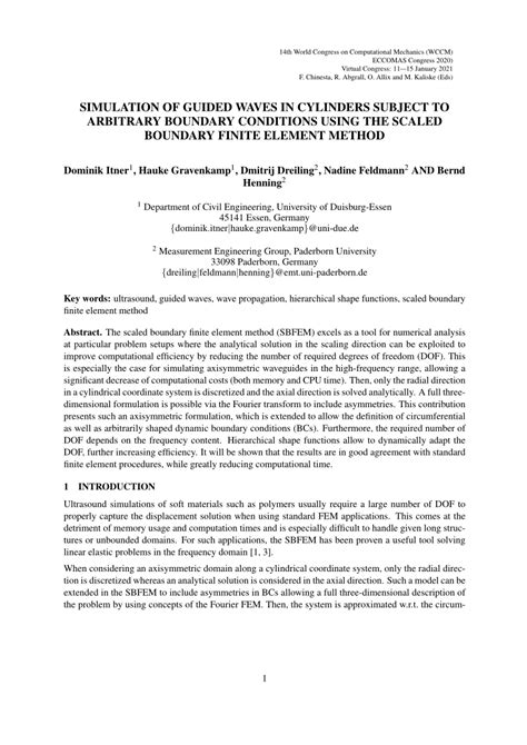 pdf simulation of guided waves in cylinders subject to arbitrary