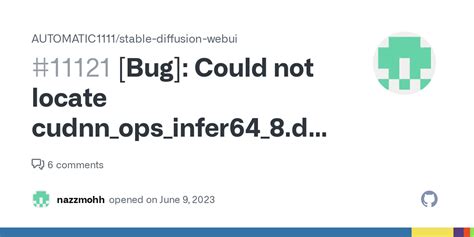 Bug Could Not Locate Cudnnopsinfer648dll Everytime I Try To