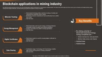 Blockchain Applications In Mining Industry How IoT Technology Is Transforming IoT SS PPT PowerPoint