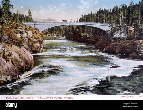 Canyon Bridge In Yellowstone National Park Spans The Yellowstone River