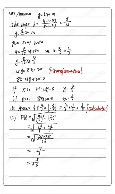 Solved The Straight Line Passes Through The Points With Coordinates 10 4 And 5 4 A