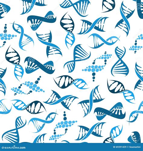 Blue Dna Elements Seamless Pattern Stock Vector Illustration Of Abstract Pattern 69391429