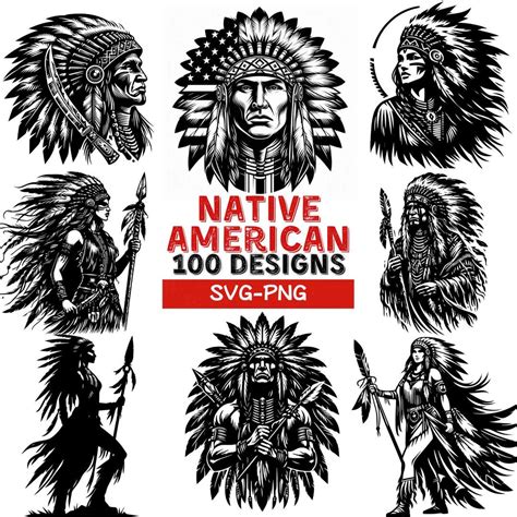 Native American Svg Bundle 100 Tribal Chief Designs Png Clipart