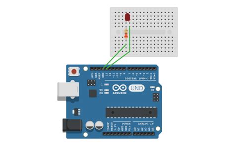 circuit design encender un led arduino tinkercad