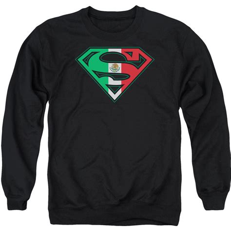 Superman Mexican Flag Shield Adult Sweatshirt 348782 Rockabilia Merch