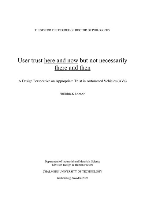 Pdf User Trust Here And Now But Not Necessarily There And Then A Design Perspective On