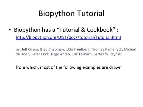 this lecture introduction to python for biologists lecture