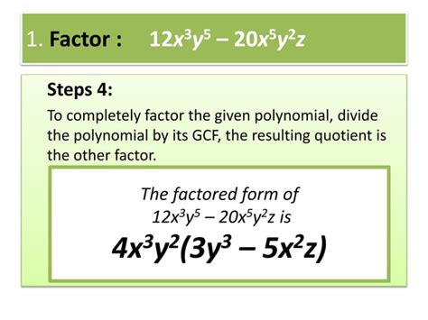 Common Monomial Factor Pptx Computing Technology And Computing