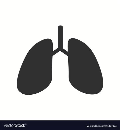 Human Lung Icon In Black Style Isolated On White Vector Image