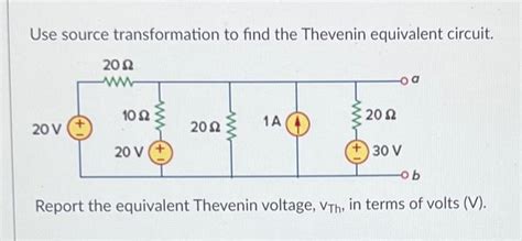 solved use source transformation to find the thevenin