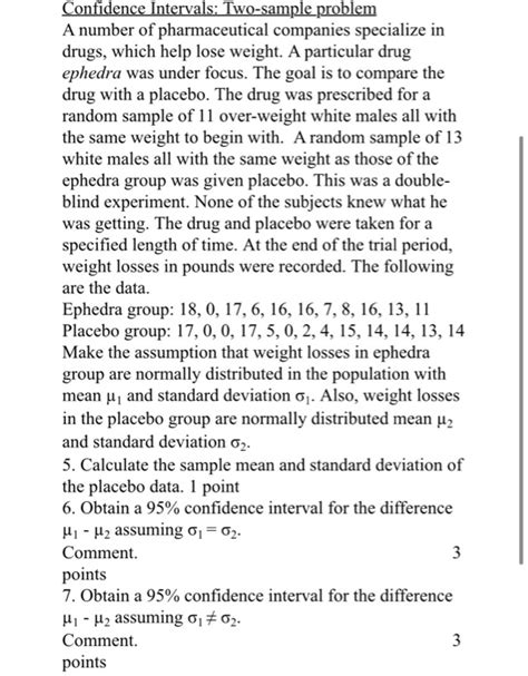 solved confidence intervals two sample problem a number of