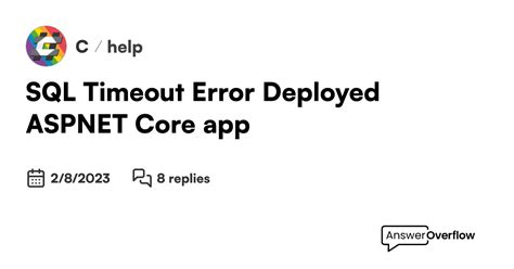 Sql Timeout Error Deployed Aspnet Core App C