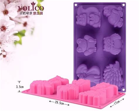 【悠立固】y120 6種動物矽膠模 貓頭鷹模 松鼠 恐龍 手工皂模 巧克力蛋糕模 冰格 布丁果凍模 軟糖模 薰香模 Yahoo奇摩拍賣