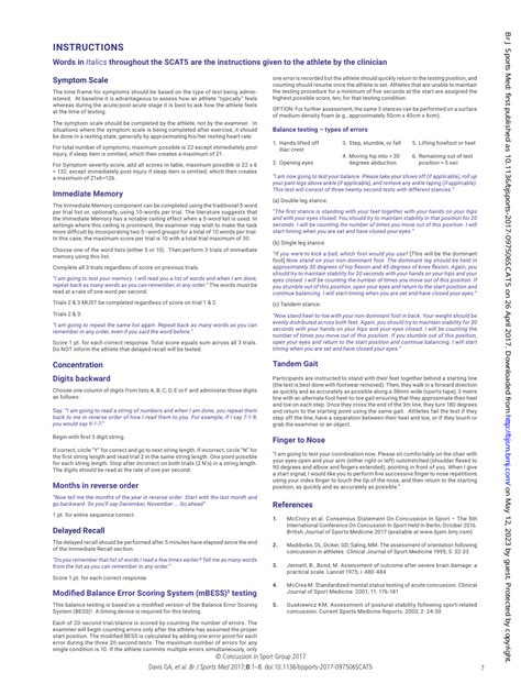 Sport Concussion Assessment Tool Scat5 Concussion In Sport Group