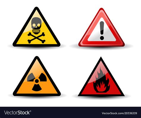 Set Of Triangular Warning Hazard Signs Royalty Free Vector