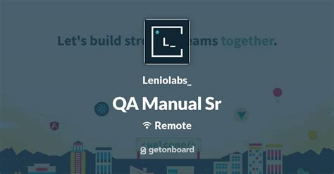 Qa Manual Sr At Improving South America Remote Work From Home Get On Board