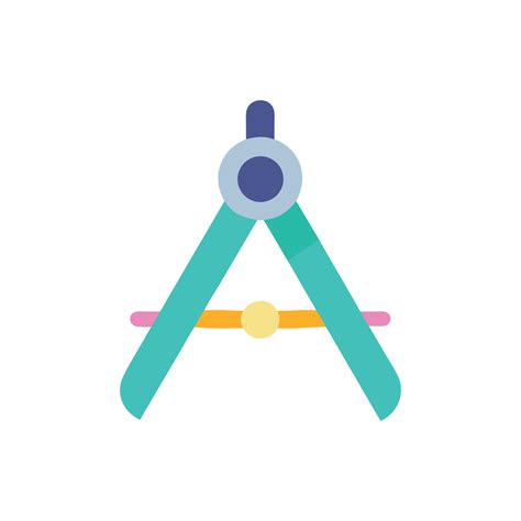 Geometric Compass Illustration On White Backdrop Modern Flat Design