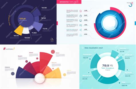 Premium Vector Set Of Vector Circle Chart Designs Modern Templates For Creating Infographics