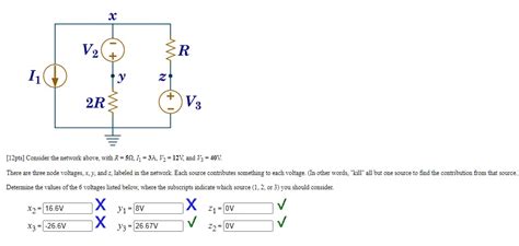 Solved Consider The Network Above With R 5 Î© I 3 A V1 12 V
