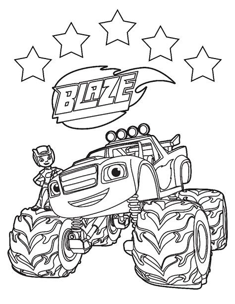 Blaze Cartoon Coloring Page