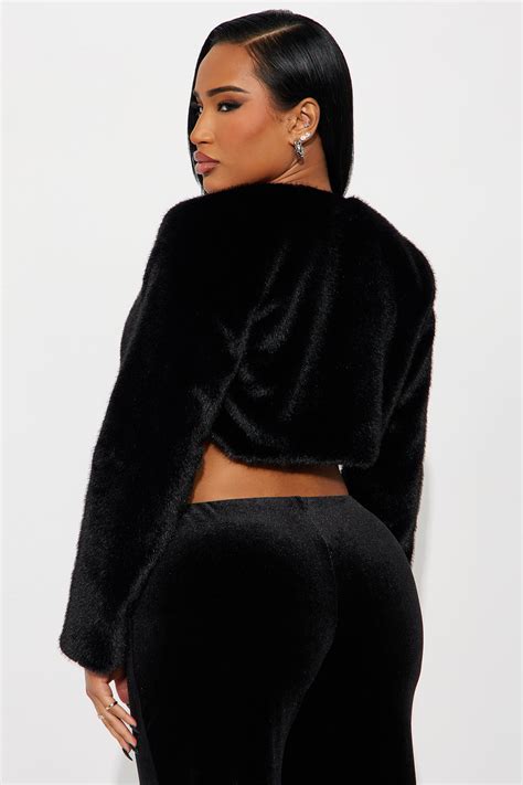 Sophisticated Touch Cropped Faux Fur Coat Black Fashion Nova