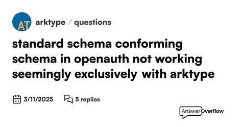 Standard Schema Conforming Schema In Openauth Not Working Seemingly