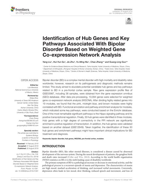 Pdf Identification Of Hub Genes And Key Pathways Associated With